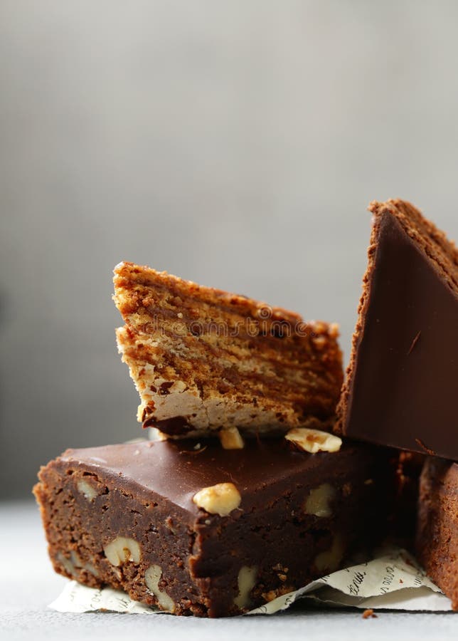 Super chocolate cakes stock image. Image of super, snack - 149136797