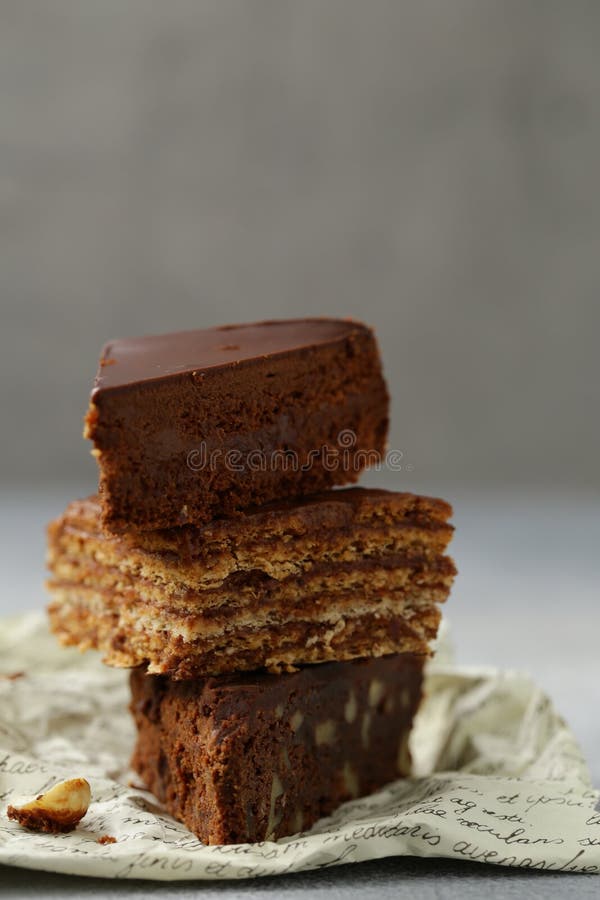 Super chocolate cakes stock image. Image of cream, tasty - 149944091