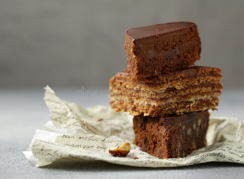 Super chocolate cakes stock image. Image of bake, cream - 149944505
