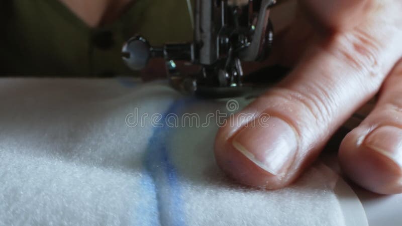 Super Close-up, Details. Sewing Process on a Sewing Machine, Zigzag ...