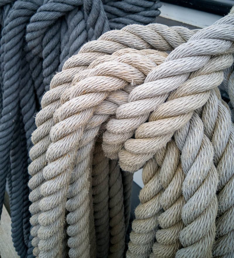 Thick Rope Ropes, Intertwined Crosswise, Hang On Wooden Railings ...