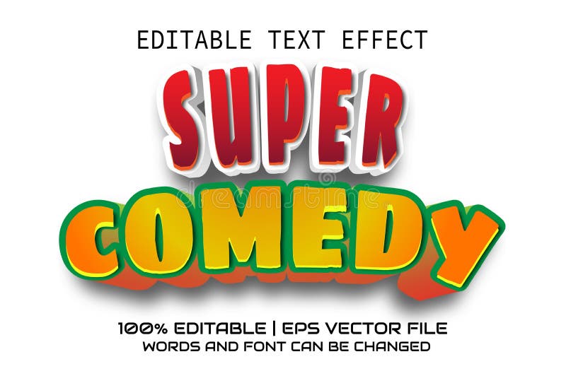 Super comedy text effect. stock vector. Illustration of vector - 252510768