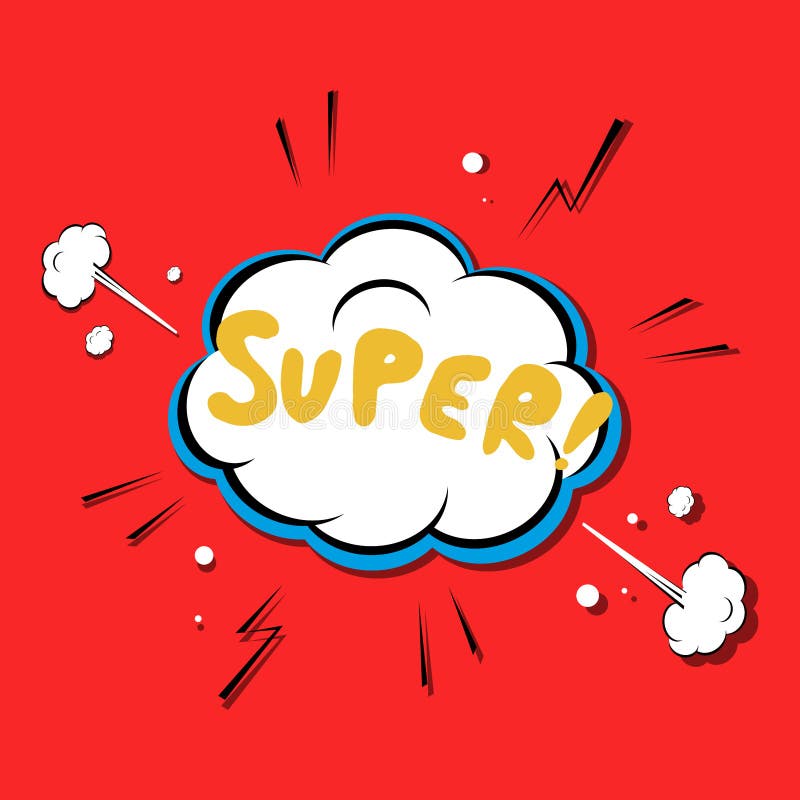 Super comic speech bubble. stock illustration. Illustration of ...