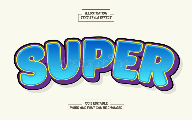 Super Comic Text Style Effect Stock Vector - Illustration of creative ...