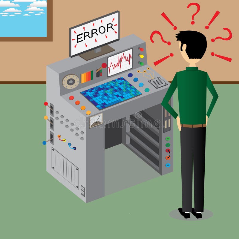 Super-computador do erro ilustração do vetor. Ilustração de isolado ...