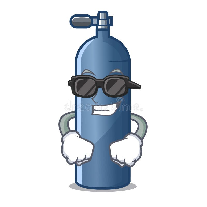 Super Cool Air Tank Diving Isolated the Mascot Stock Vector ...