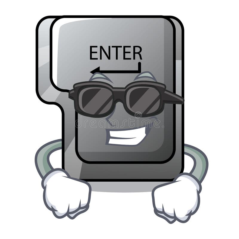 Super Cool Button Enter on a Keyboard Character Stock Vector ...
