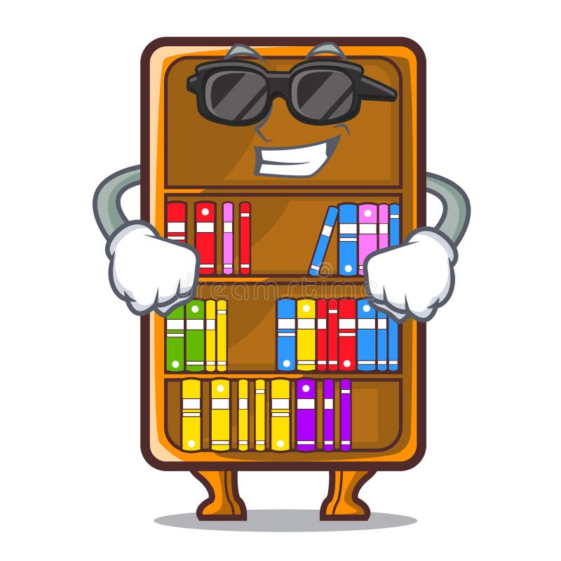 Super Cool Cartoon Bookcase in the Shape Wood Stock Vector ...