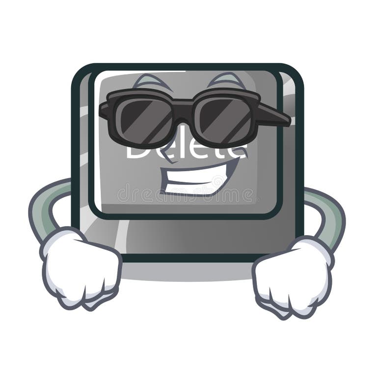Super Cool Cartoon Delete Button Located on Keyboard Stock Vector ...