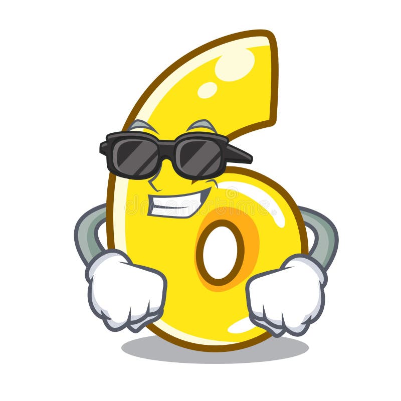 Super Cool Cartoon Number Six on the Road Stock Vector - Illustration ...