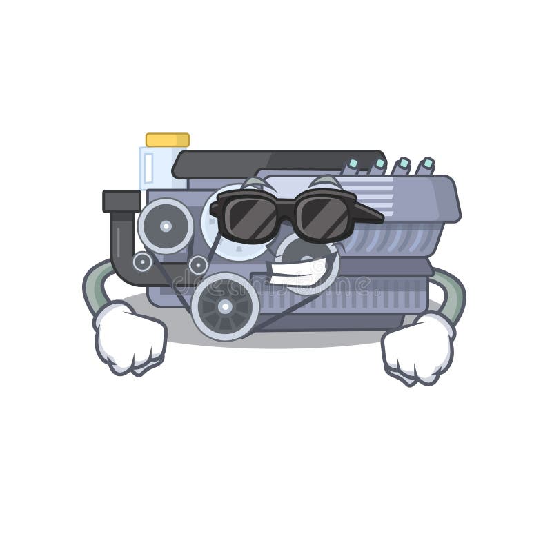 Super Cool Combustion Engine Character Wearing Black Glasses Stock ...