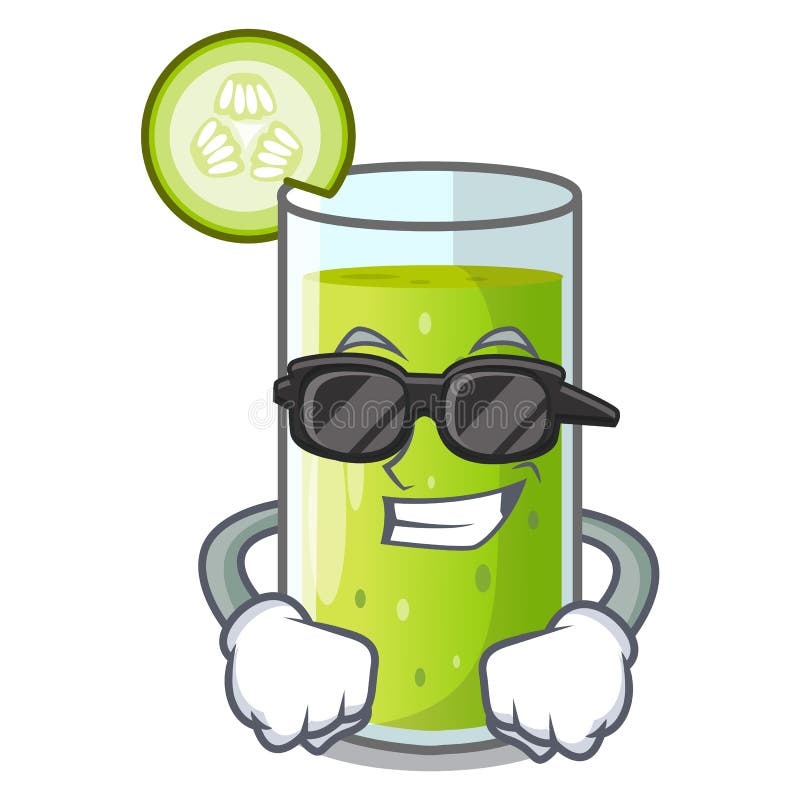 Cool cucumber stock vector. Illustration of graphic, comic - 19655496