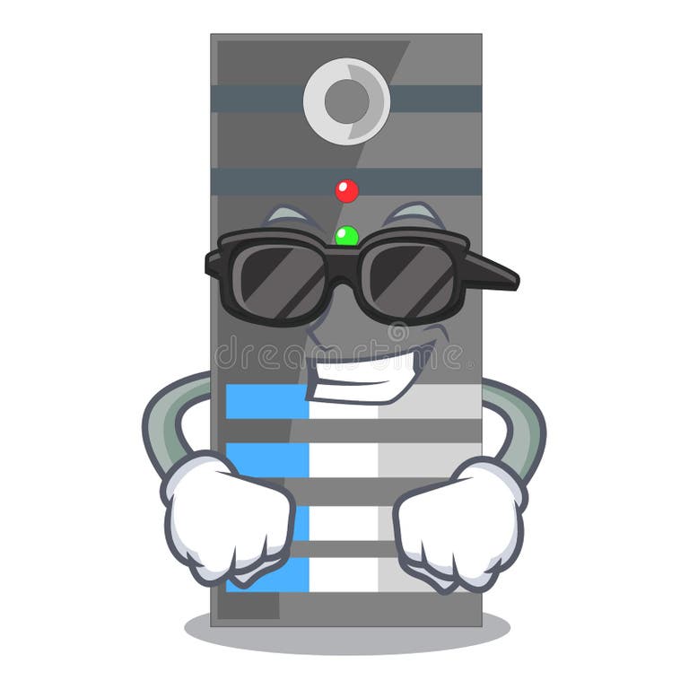 Super Cool Data Server Isolated in the Character Stock Vector ...