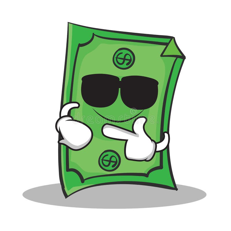 Super Cool Dollar Character Cartoon Style Stock Vector - Illustration ...