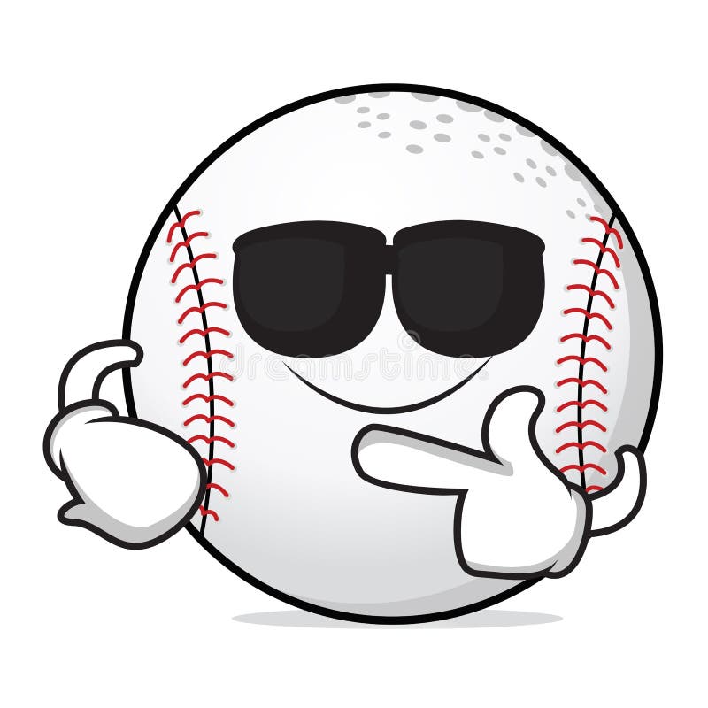 Super Cool Face Baseball Character Stock Vector - Illustration of icon ...