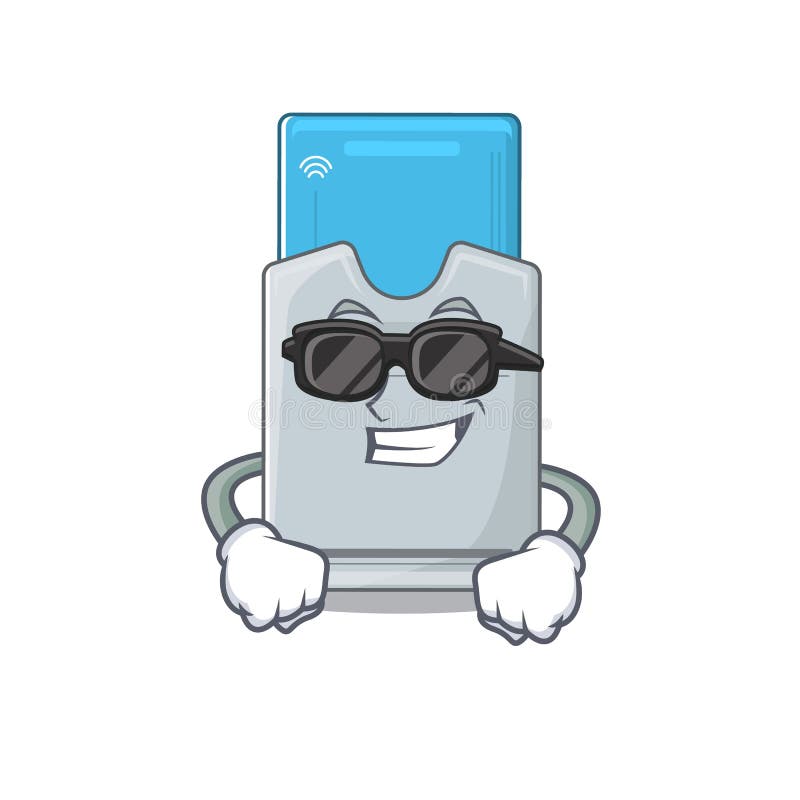 Super Cool Key Card Character Wearing Black Glasses Stock Vector ...