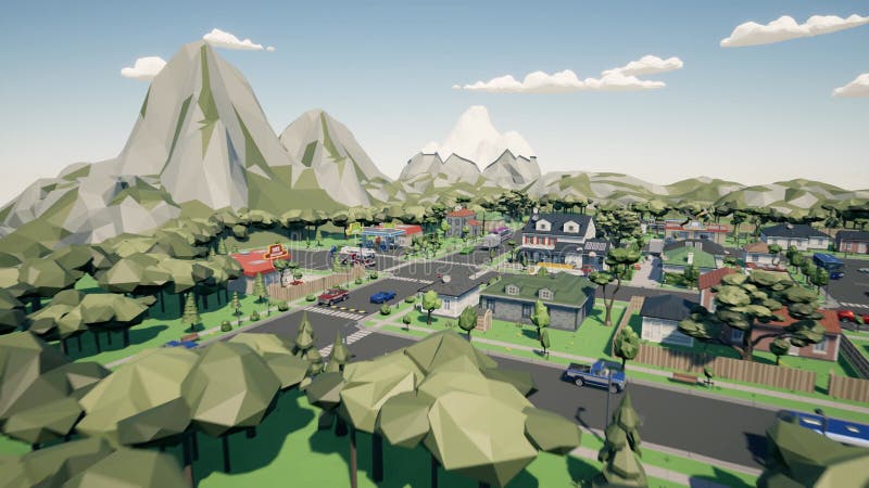 Super Cool Low Poly Town Ideal for a Variety of Projects Including ...