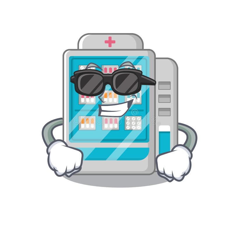 Super Cool Medicines Vending Machine in Character Shape Stock Vector ...