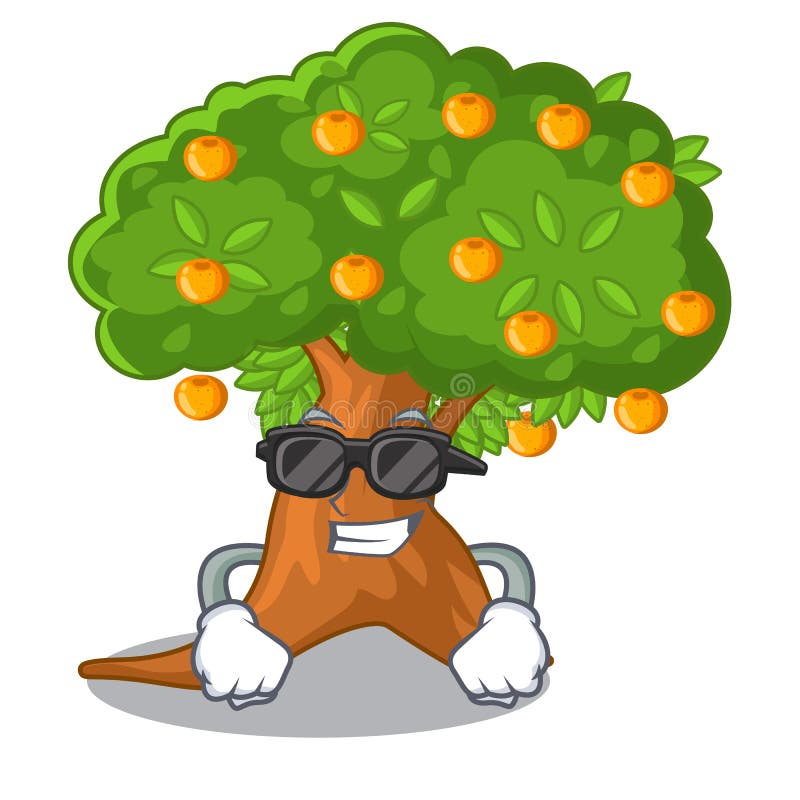 Super Cool Orange Tree in the Character Shape Stock Vector ...
