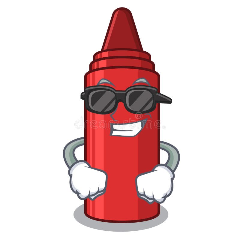 Super Cool Red Crayon in the Character Shape Stock Vector ...