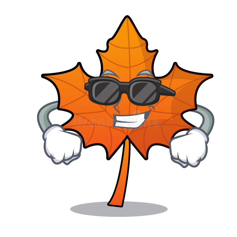 Super Cool Red Maple Leaf Character Cartoon Stock Vector - Illustration ...