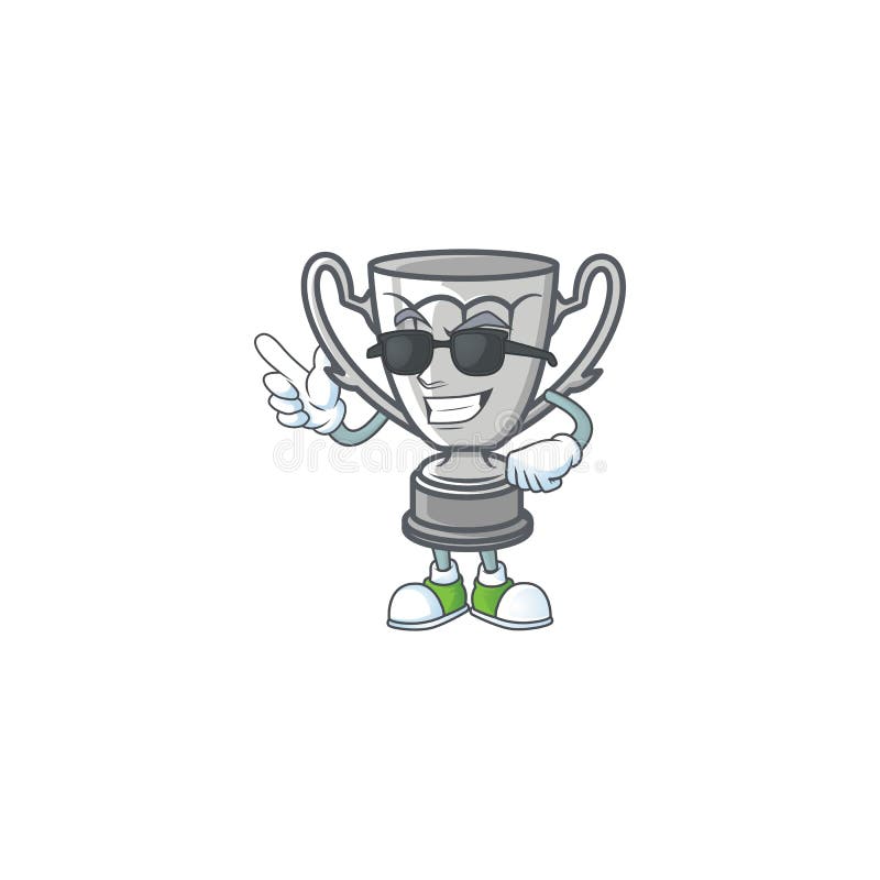 Super Cool Silver Trophy with Cartoon Character Shape Stock Vector ...