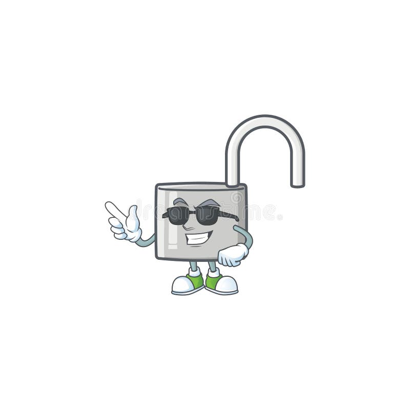Super Cool Unlock Key Icon in the Character Stock Vector - Illustration ...