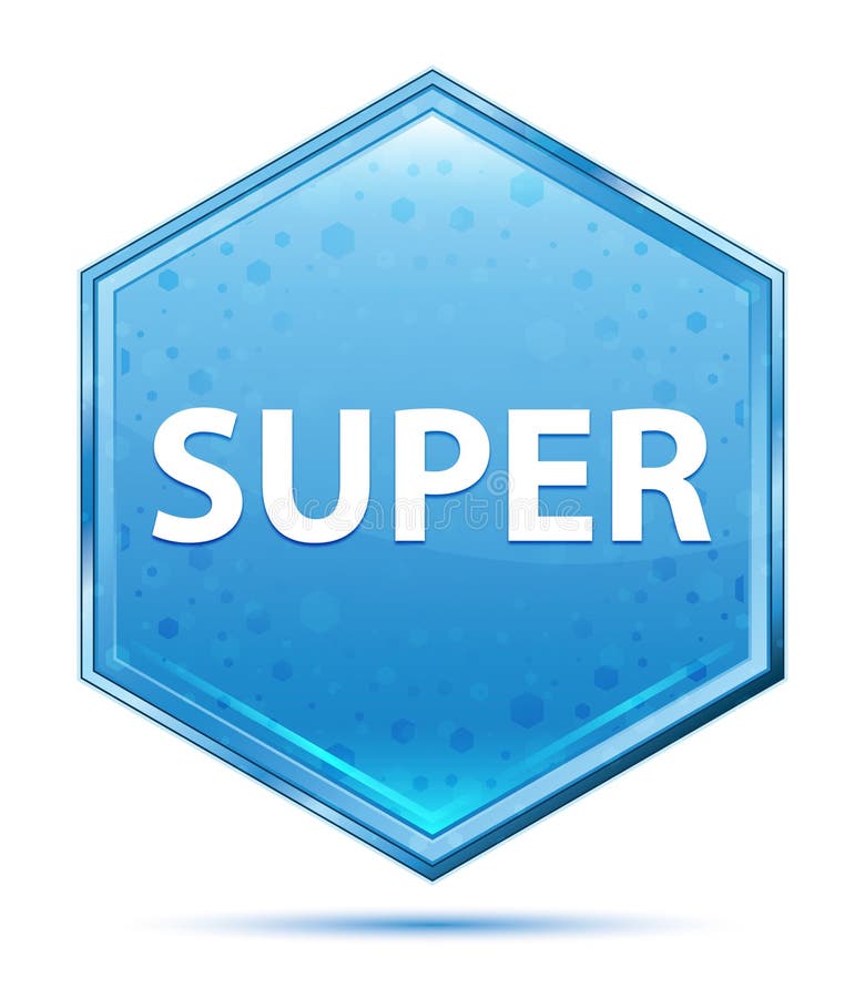 Super Crystal Blue Hexagon Button Stock Illustration - Illustration of ...