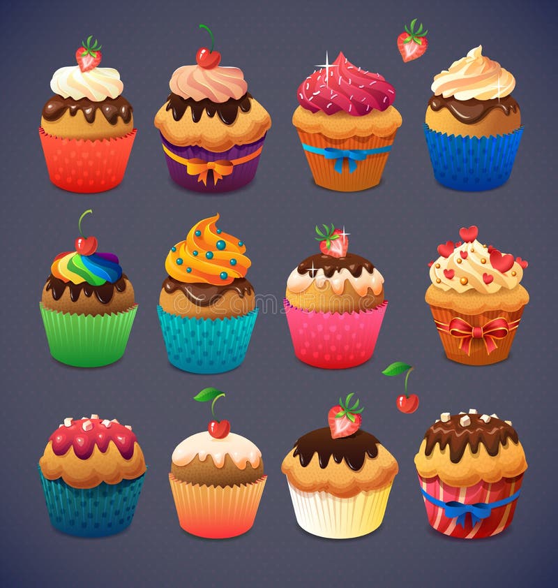 Super Cupcake Seamless Pattern. Chocolate and Stock Vector ...