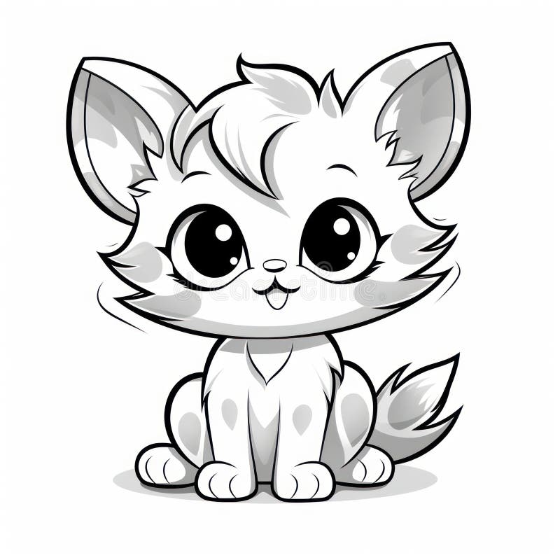 Super Cute Baby Cat in Pokemon Style AI Generated Stock Illustration ...