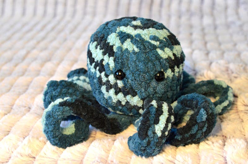 Super Cute Crochet Octopus Hand Made Stock Image - Image of plush, food ...
