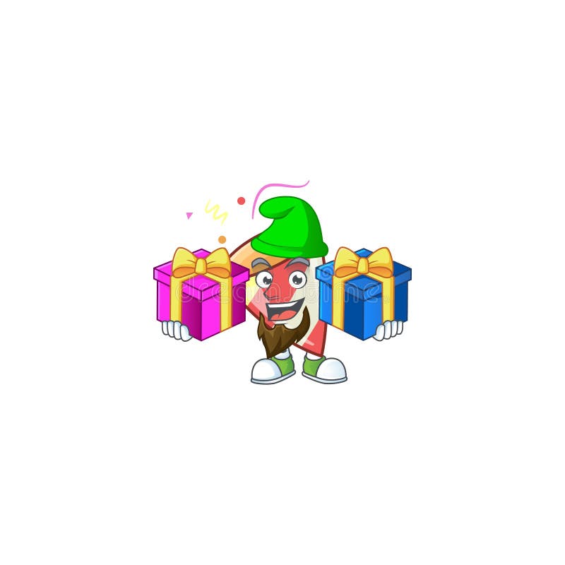 Super Cute Exploding Confetti Cartoon Design with Christmas Gifts Stock ...