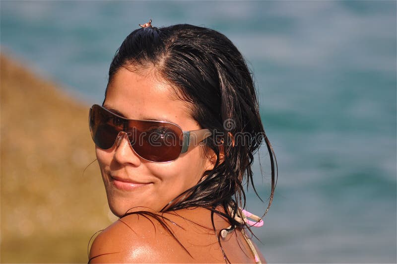 Super Cute Tropical Girl stock photo. Image of caribbean - 15821740