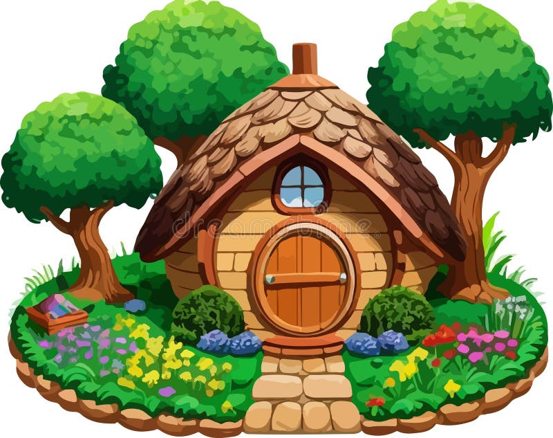 Super and Cuteness Dwarf and Hobbit House Stock Vector - Illustration ...