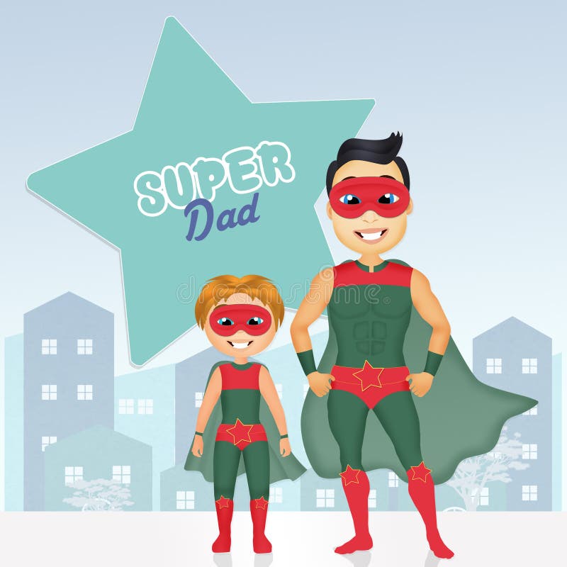 Super dad stock illustration. Illustration of masked - 73871072