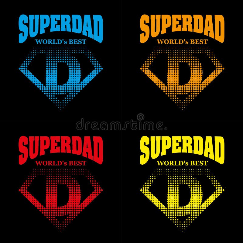 Super Dad Hero Logo Supehero Letters Stock Illustration - Illustration ...
