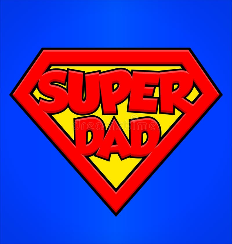 Super dad superhero emblem stock vector. Illustration of blue - 346089802