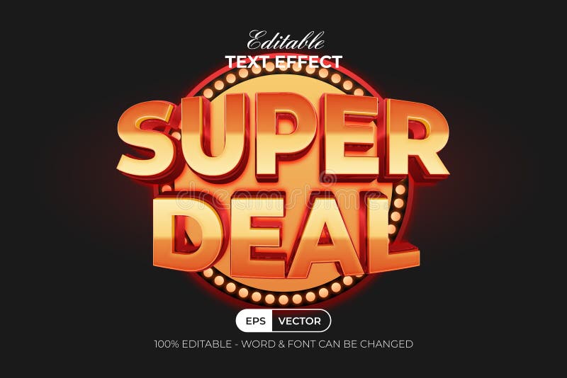Super Deal Text Effect Golden Light Style. Editable Text Effect Stock ...
