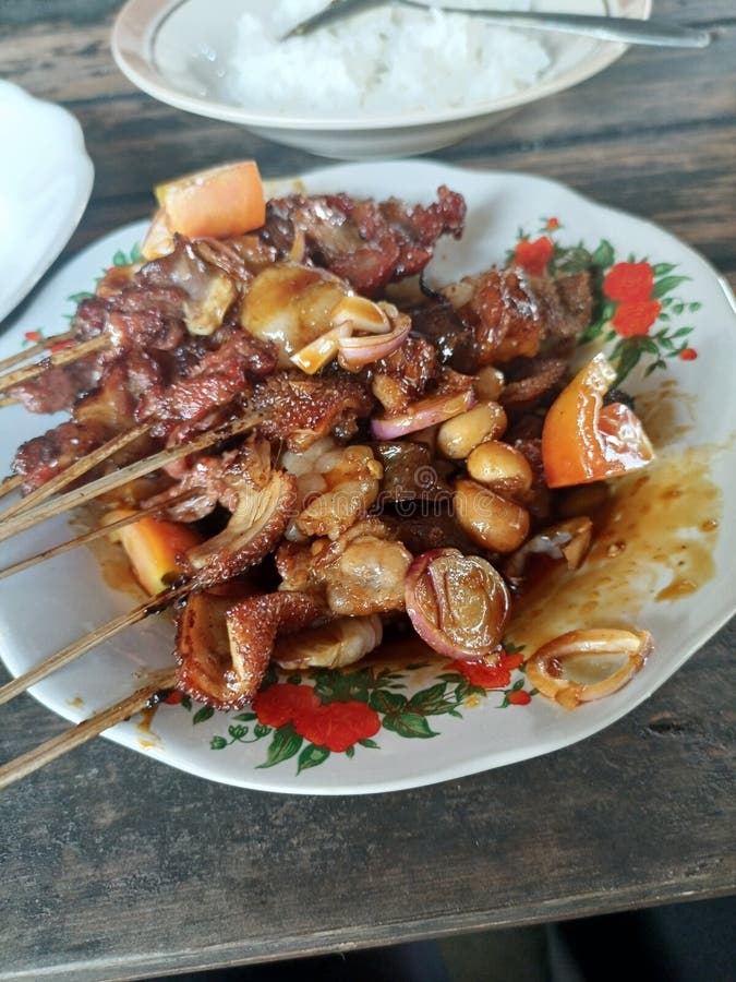 Super Delicious Lunch of Goat Satay Stock Image - Image of lunch ...