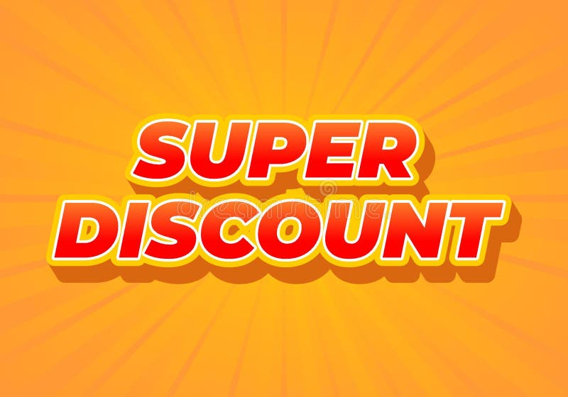 Super Discount. Text Effect in 3D Look. Red Color. Yellow Background ...