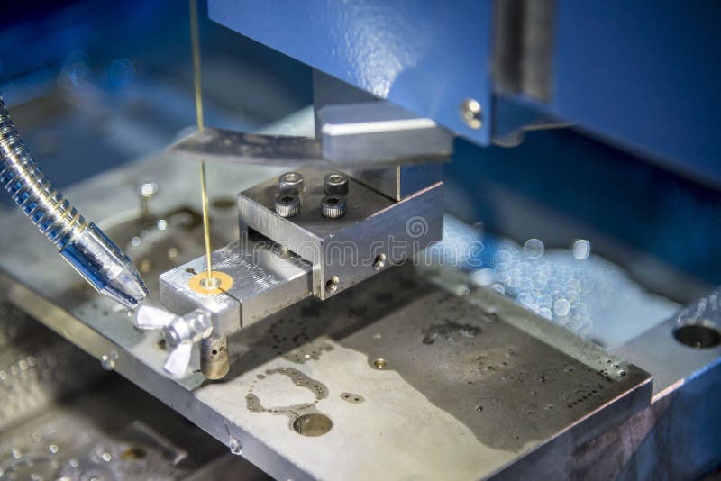 The Super Drilling Process for Wire Cutting Machine. Stock Photo ...