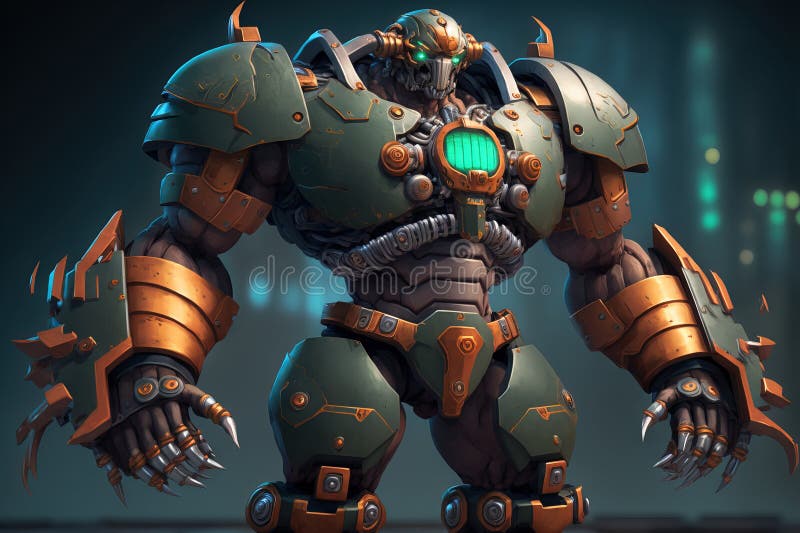 Super Droid is Ready To Combat after Standing Up, Stock Illustration ...