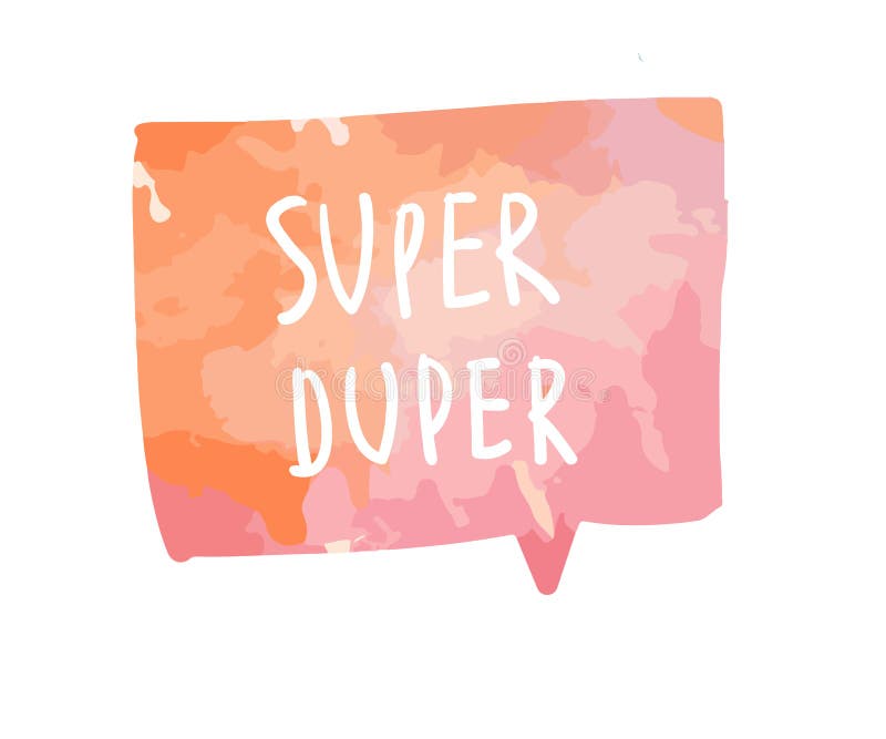 Super Duper. Hand Drawing Lettering, Cartoon Sloth. Flat Style Colorful ...
