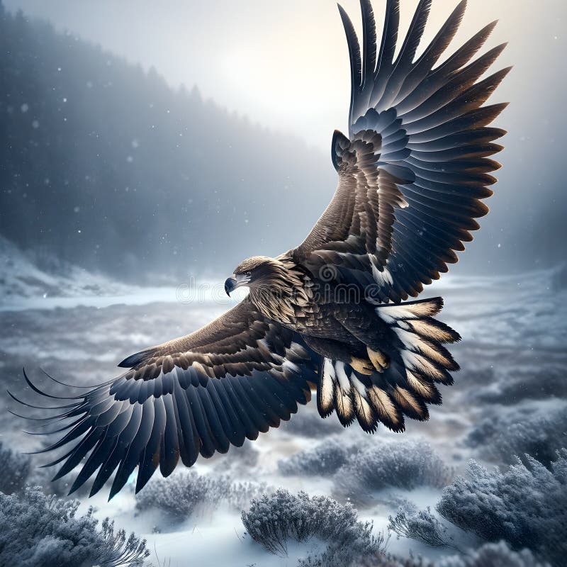 Super Eagle at Cold Moment stock illustration. Illustration of wildlife ...