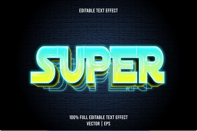 Super Editable Text Effect 3 Dimension Emboss Modern Style Stock Vector ...