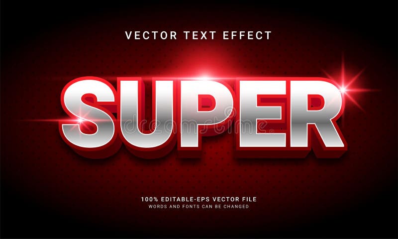 Super Editable Text Effect Themed Elegant Red Color Stock Vector ...