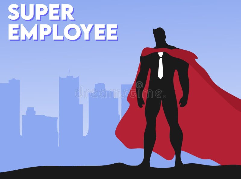 Super Employee Wearing a Red Robe Stock Illustration - Illustration of ...
