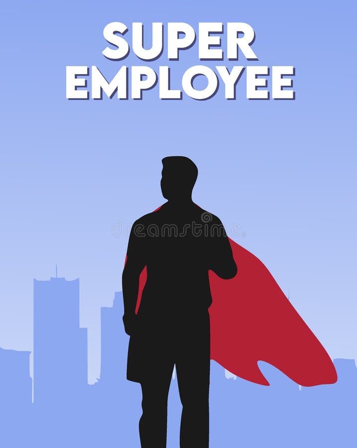 Super Employee Wearing a Red Robe Stock Illustration - Illustration of ...
