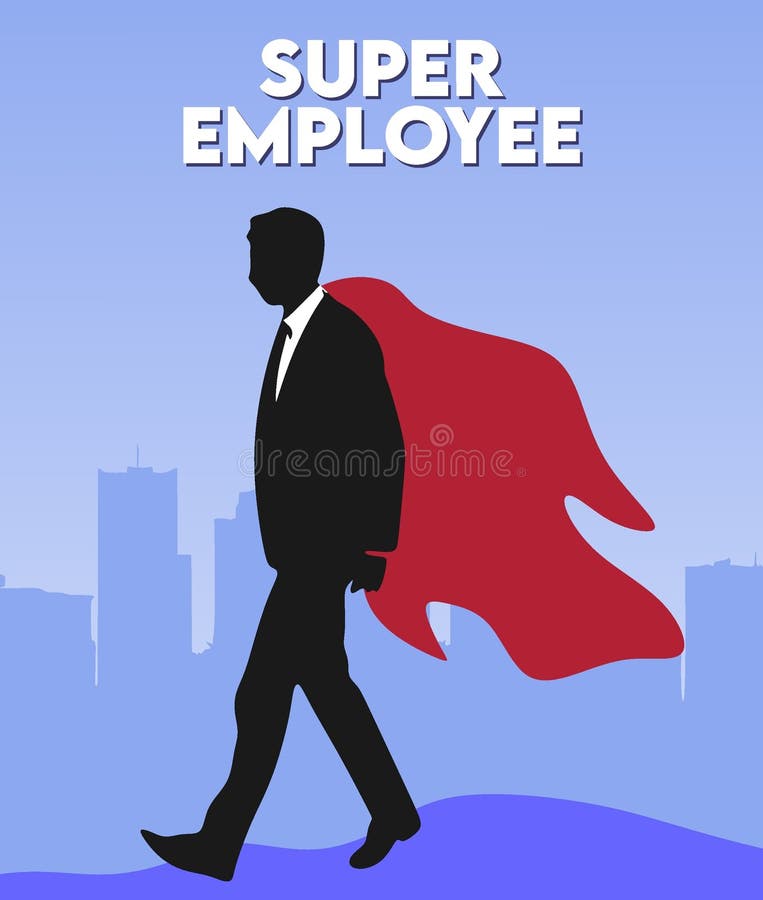 Super Employee Wearing a Red Robe Stock Illustration - Illustration of ...