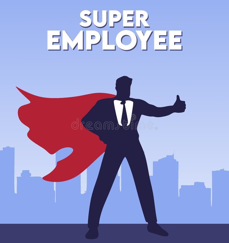 Super Employee Wearing a Red Robe Stock Illustration - Illustration of ...